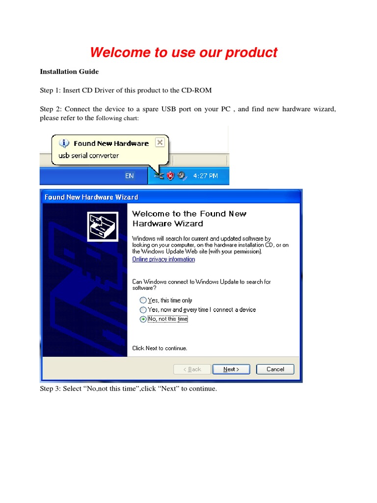 USB 2.0 To RS232 - Installation - Guide-Update | PDF | Device Driver | Usb
