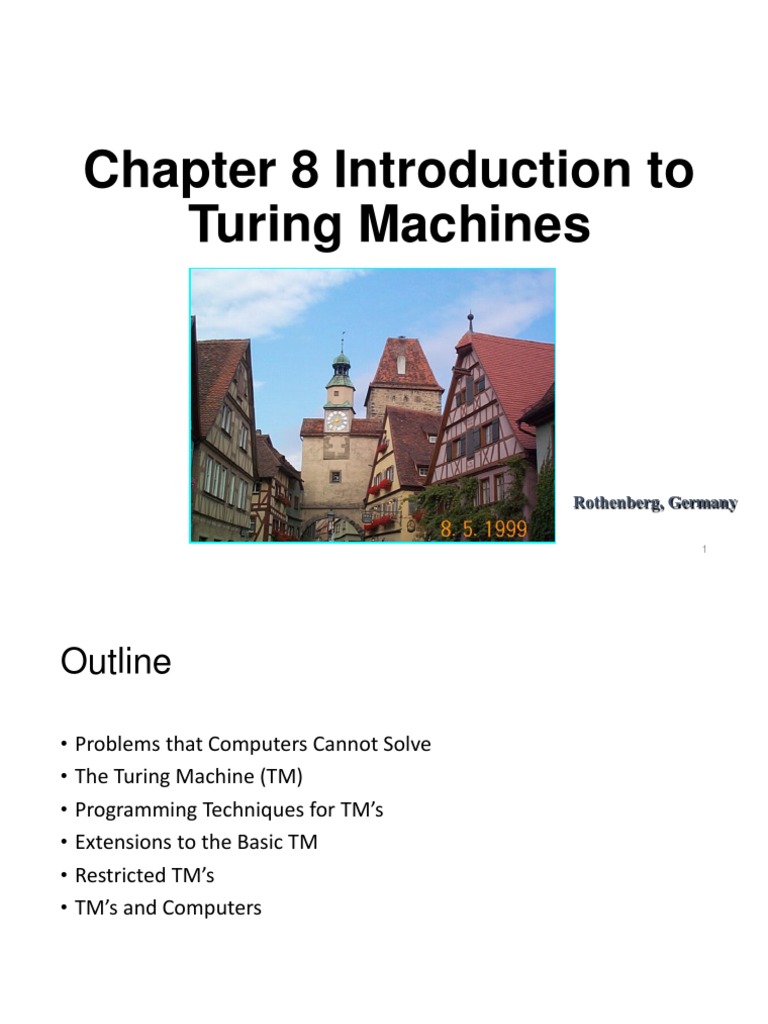 Chapter 8 Introduction To Turing Machines | PDF | First Order Logic | Logic