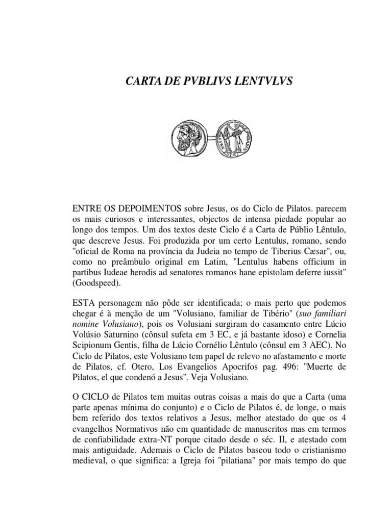 Carta de Publius Lentulus 2 | PDF | Roma Antiga | Papa
