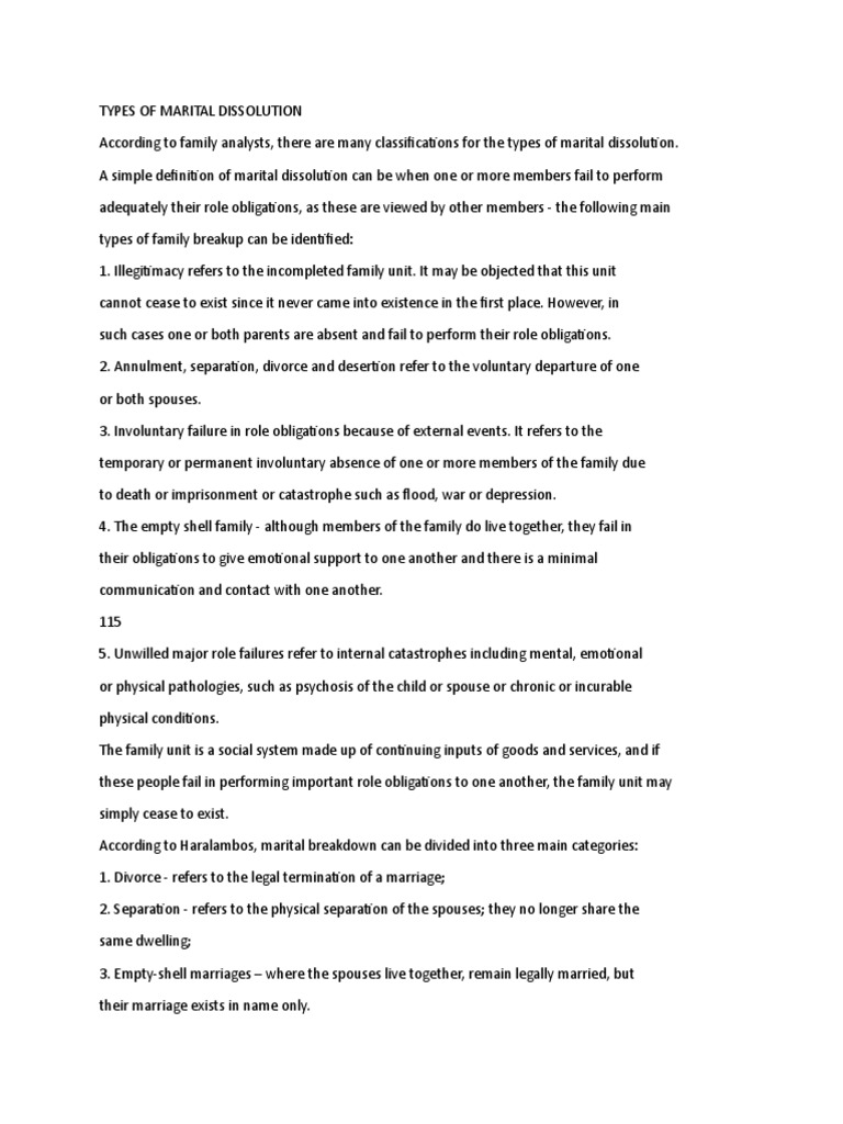 Types of Marital Dissolution | PDF | Marriage | Divorce