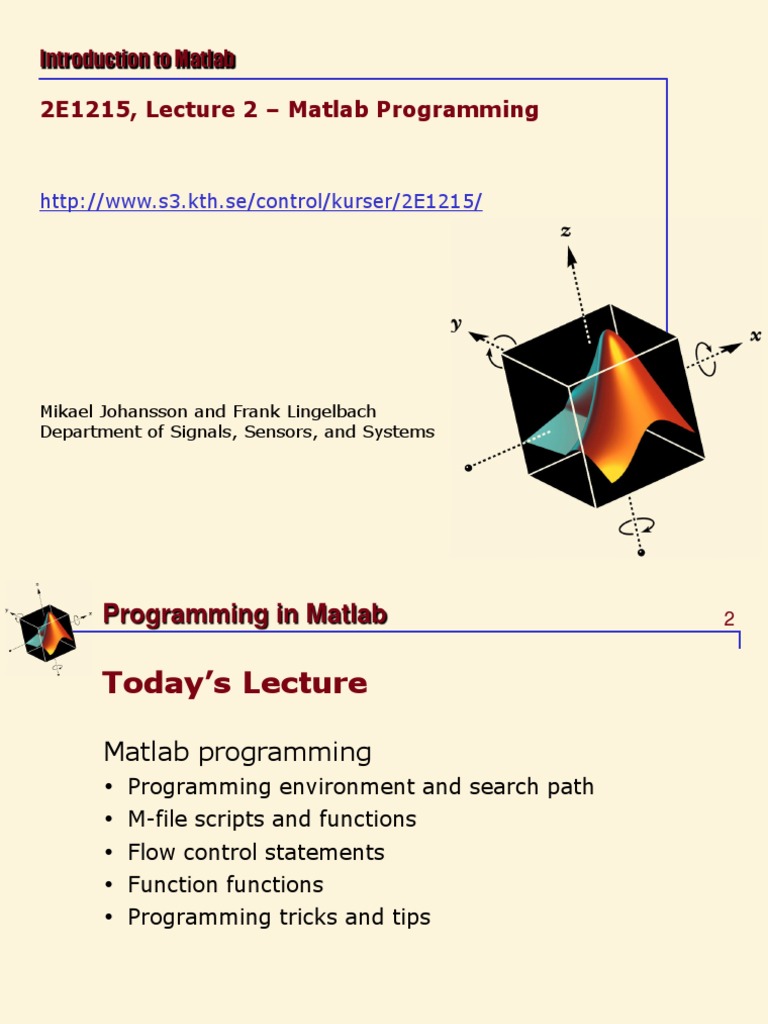Matlab Programming | PDF | Subroutine | Matlab Matlab Programming | PDF | Subroutine | Matlab