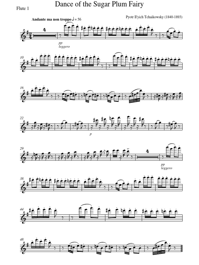 Dance of The Sugar Plum Fairy Flute 1 | PDF
