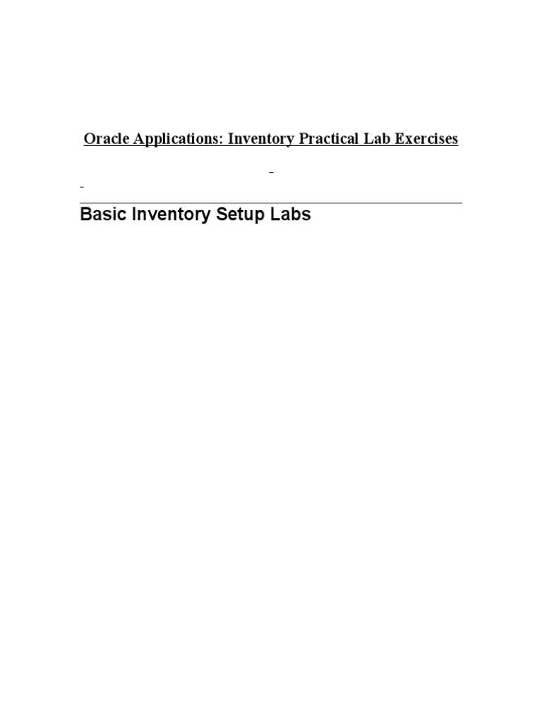 Basic Inventory Setup Labs | PDF | Inventory | Computing