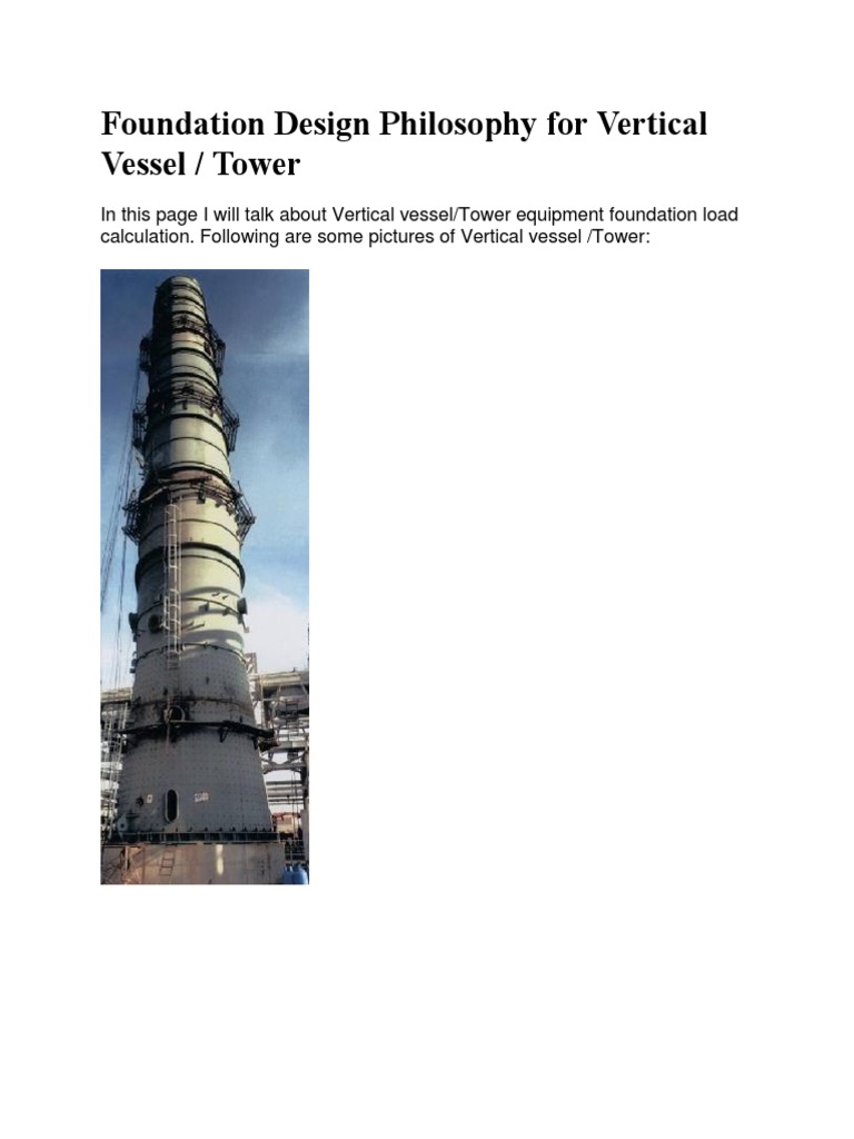 Vertical Vessel Foundation Design Guide | PDF | Anchor | Screw