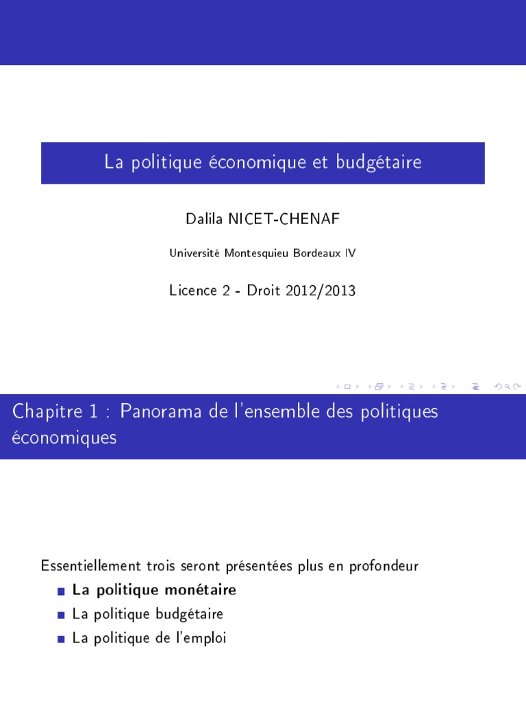 Chapitre 1 Politique Mon Taire | PDF