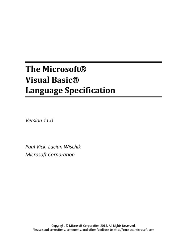 Visual Basic Language Specification | PDF