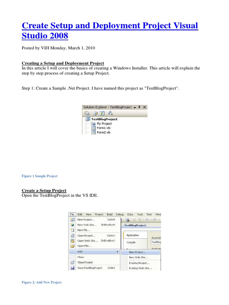 Create Setup and Deployment Project Visual Studio 2008 | PDF ...