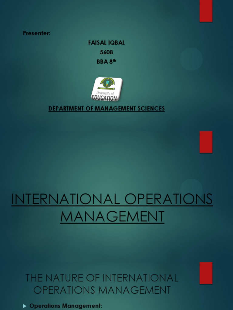 International Operations Management | PDF | Operations Management ...