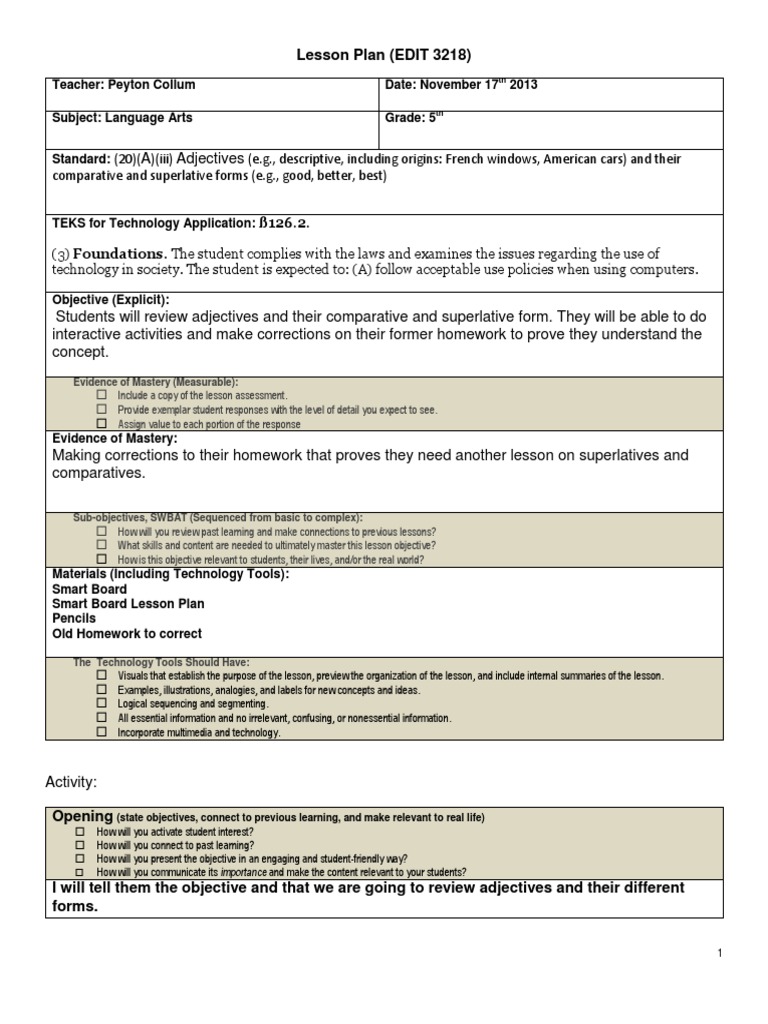 Edit Lesson Plan | PDF | Lesson Plan | Semiotics