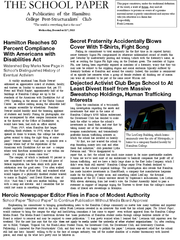 The School Paper | PDF