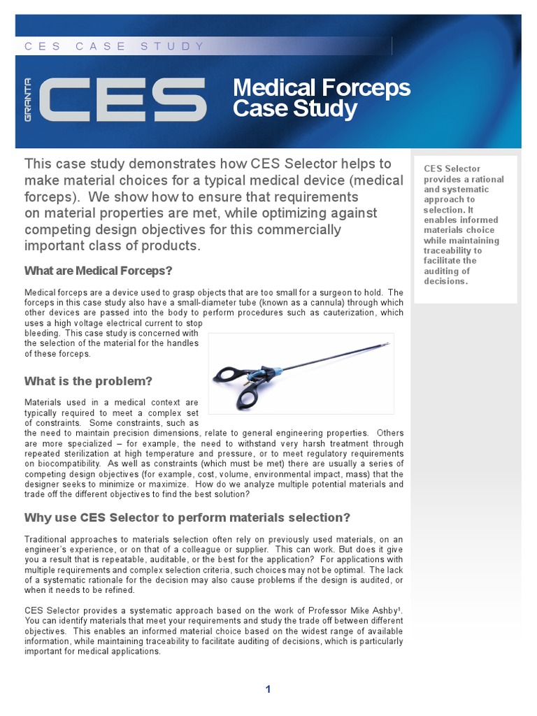 Case Study On Materials Selection MedicalForceps | PDF | Sterilization ...
