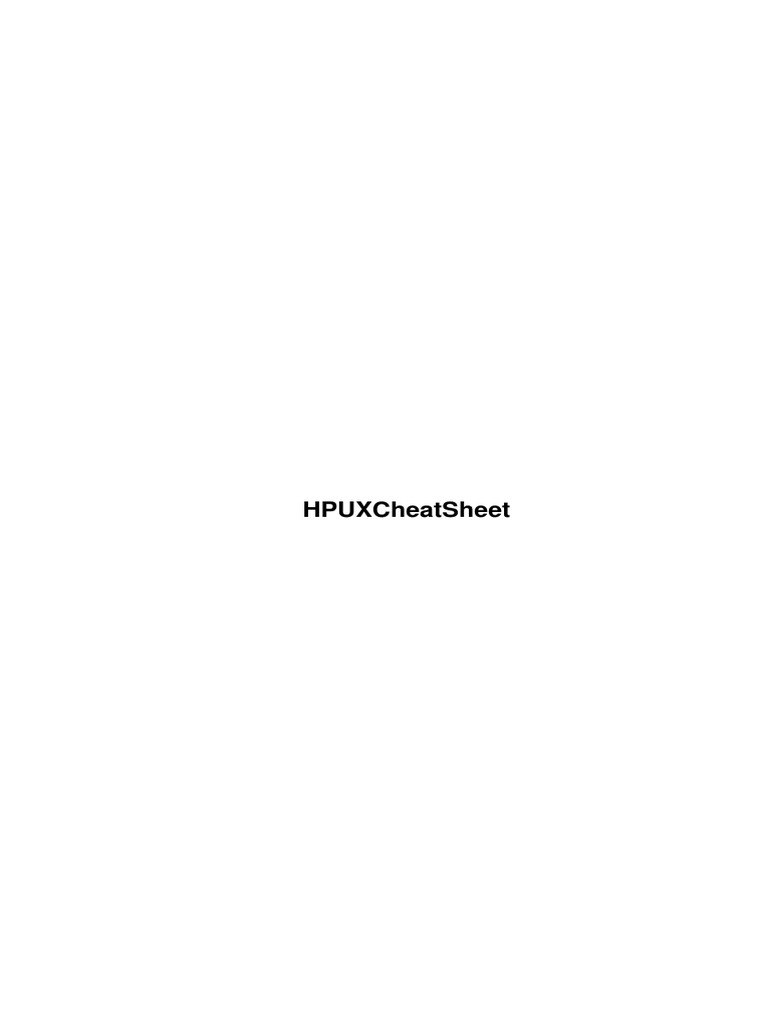 HP UNIX Cheat Sheet | PDF | Booting | Command Line Interface
