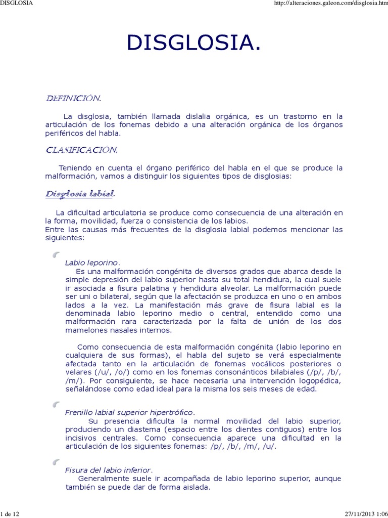Tipos y causas de disglosia orgánica | PDF | Ortodoncia | Diente humano