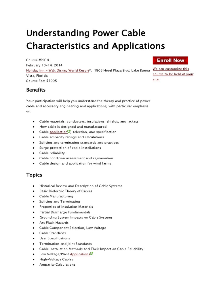 Understanding Power Cable Characteristics and Applications | PDF ...