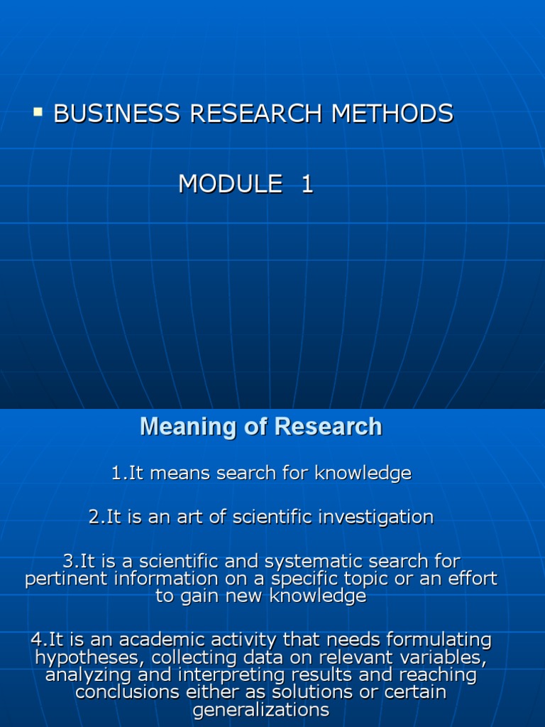 BRM - MODULE 1 Presentation 1 | PDF | Quantitative Research | Hypothesis