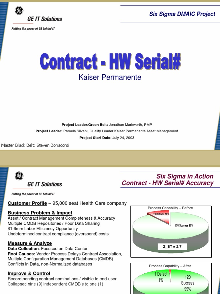 Kaiser Permanente Six Sigma Case Study | PDF