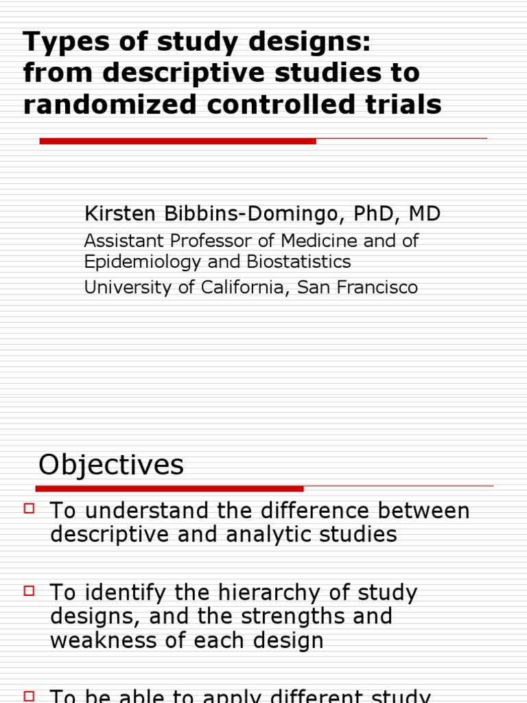 Types of Study Designs | PDF | Cohort Study | Randomized Controlled Trial