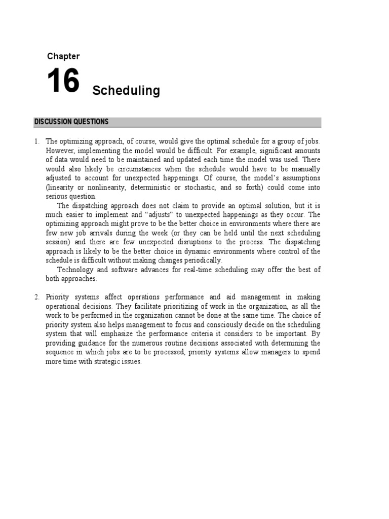 Krajewski Ism Ch16 | PDF | Scheduling (Computing) | Grocery Store