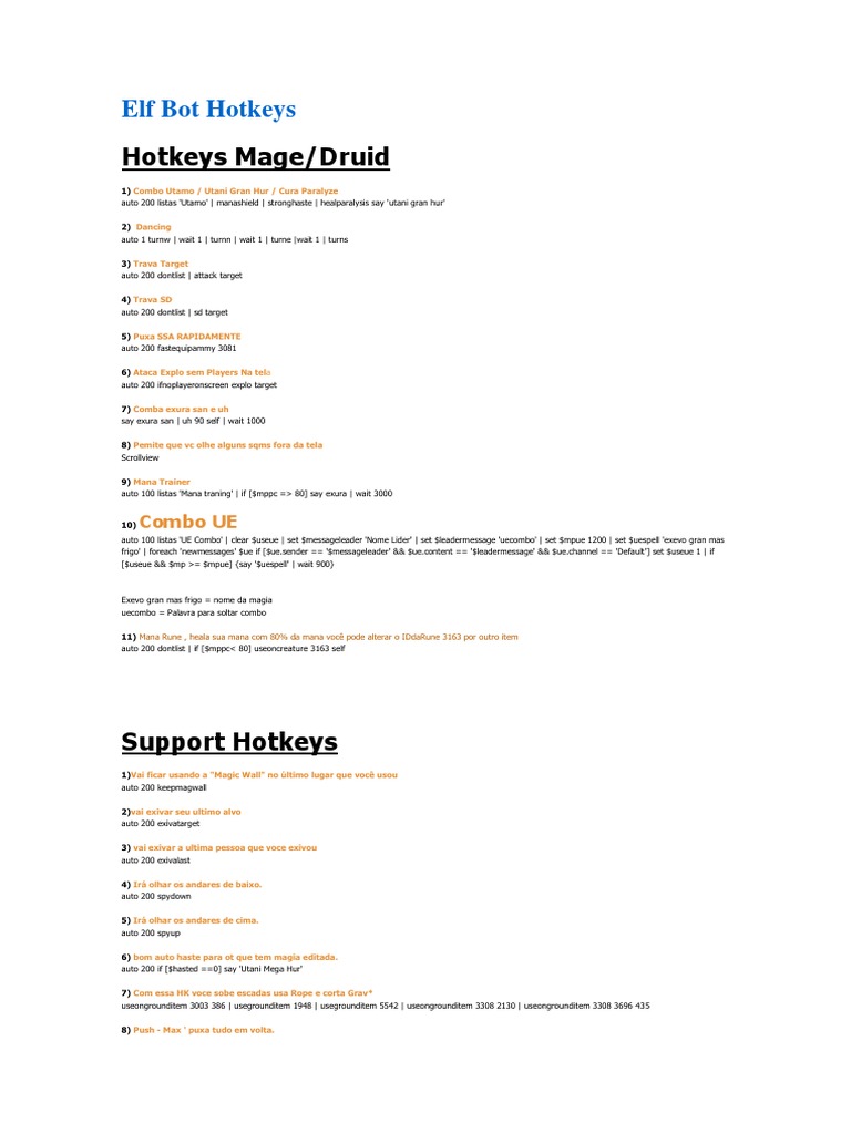 Elf Bot Hotkeys | PDF | Lazer