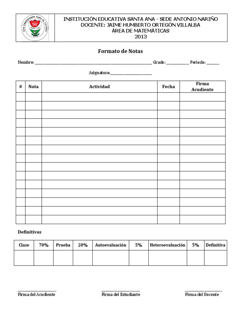 Formato de Notas | PDF