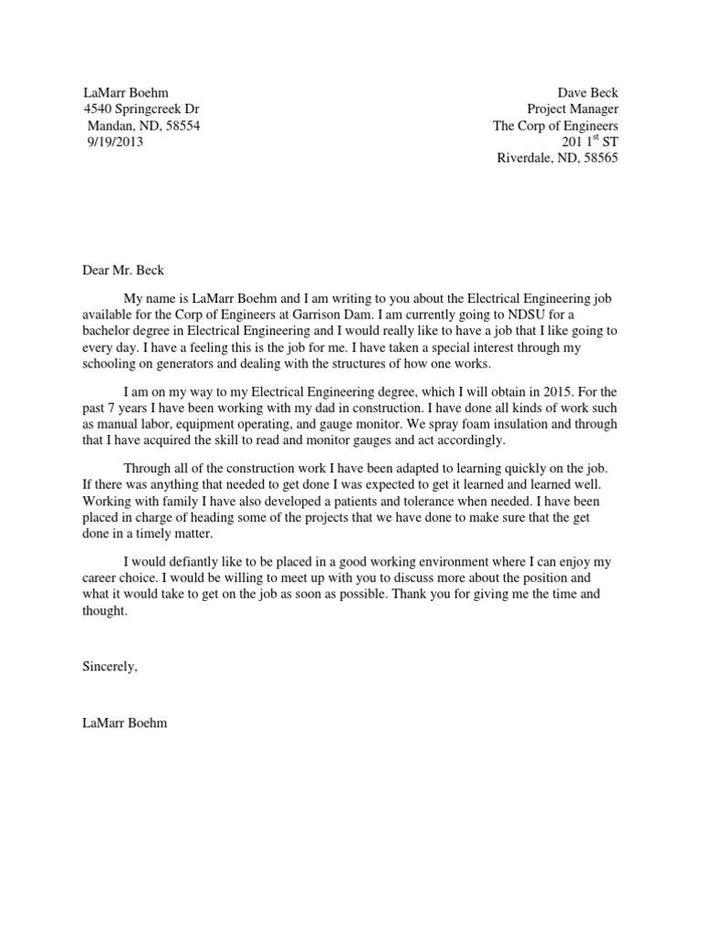 English 320 Cover Letter | PDF