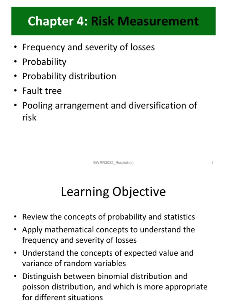UUM-BWRR3033-Risk Management - CHAPTER 04 Risk Measurement | PDF | Risk ...