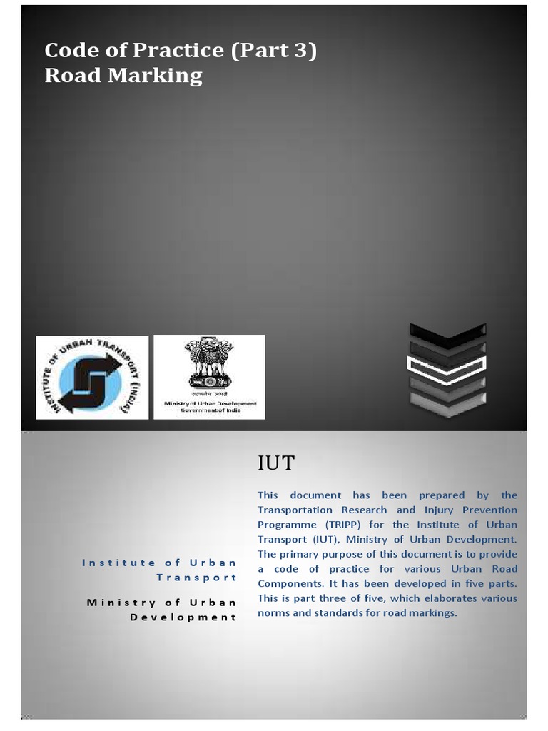 Code of Practice Urban Roads 3 Road Marking | PDF | Cycling ...