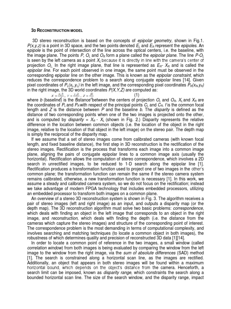 3D Reconstruction Model | PDF | Stereoscopy | Computer Vision