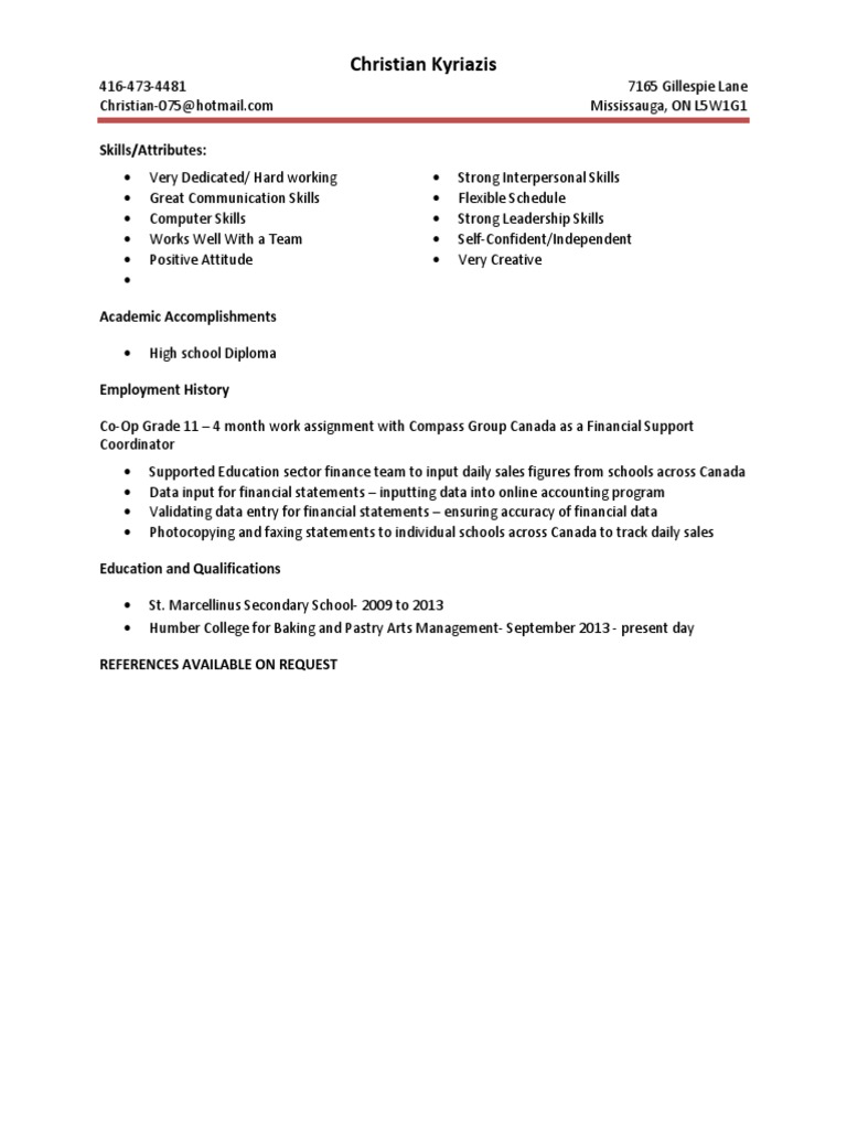 Christian Kyriazis Resume Overview | PDF