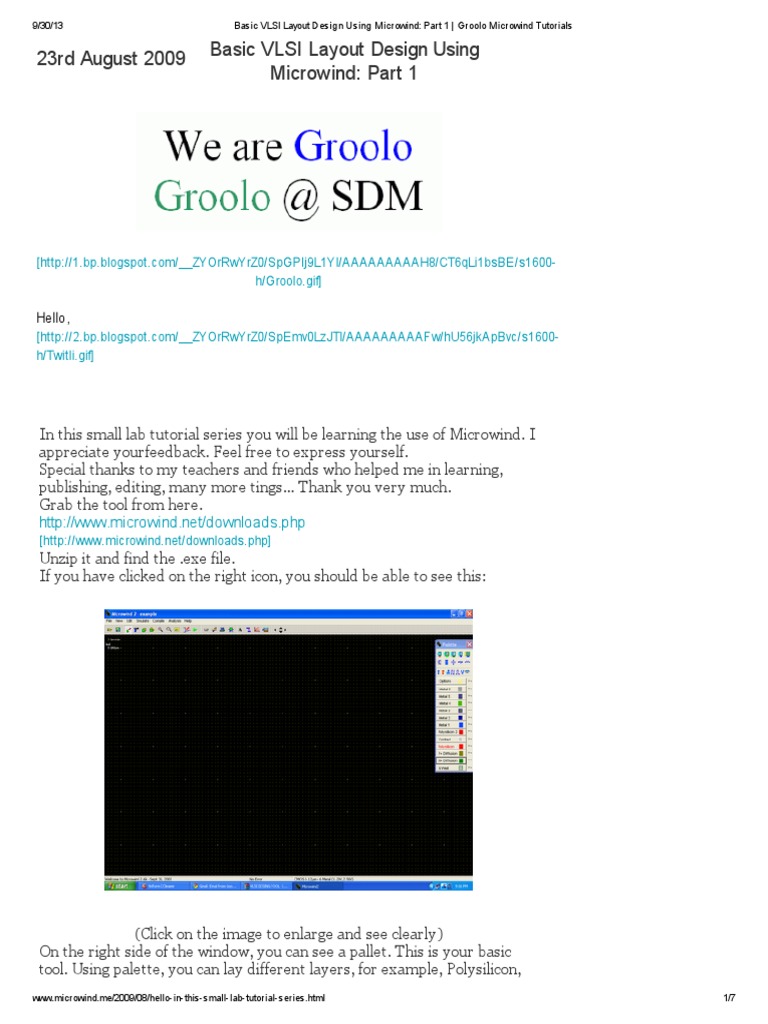 Basic VLSI Layout Design Using Microwind - Part1 | PDF | Electronic Engineering | Computing
