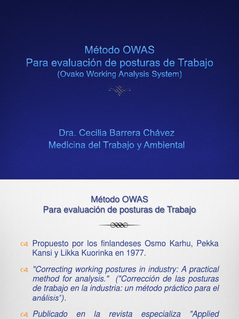 Método OWAS | PDF | Especialidades Medicas | Salud y bienestar