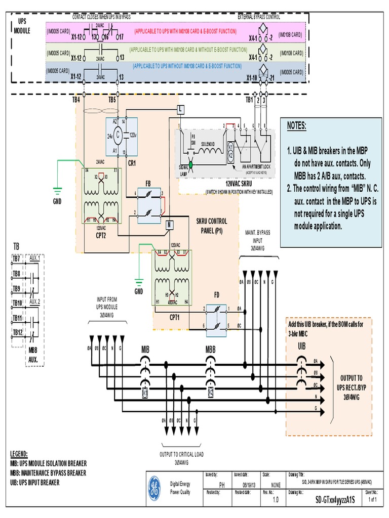 UPS Maintenance Bypass Wiring Diagram | PDF | Computers | Technology ...