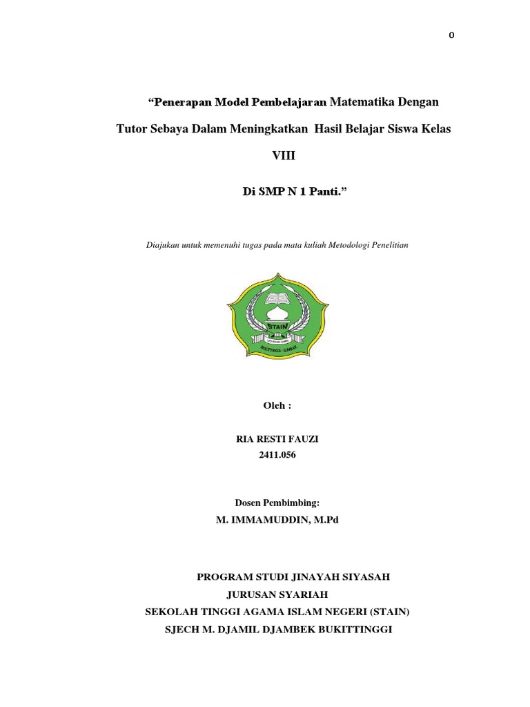 Proposal Ria Resti Fauzi | PDF | Karier & Perkembangan