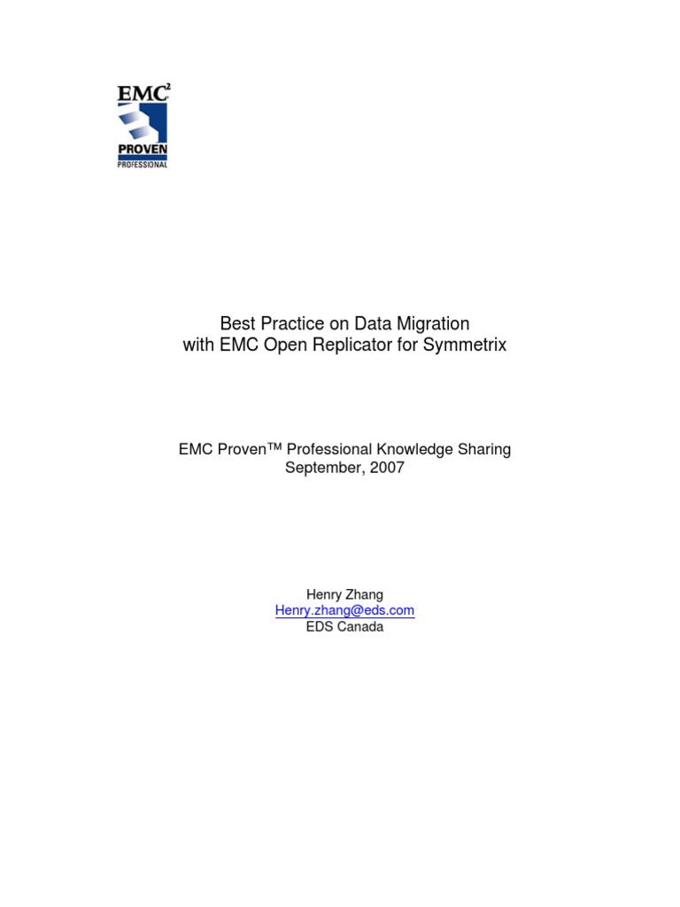 Best Practice On Data Migration With Emc Open Replicator | PDF