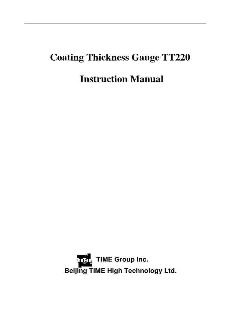 Instruction Manual Coating Thickness Gauge | PDF | Sheet Metal ...