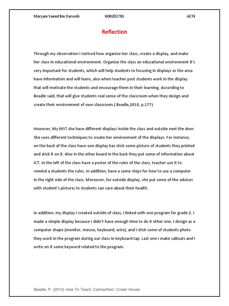 Reflection Task1 | PDF