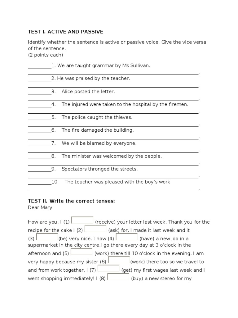 Grammar Test | PDF