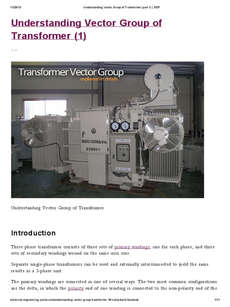 Understanding Vector Group of Transformer (Part 1) - EEP | PDF ...
