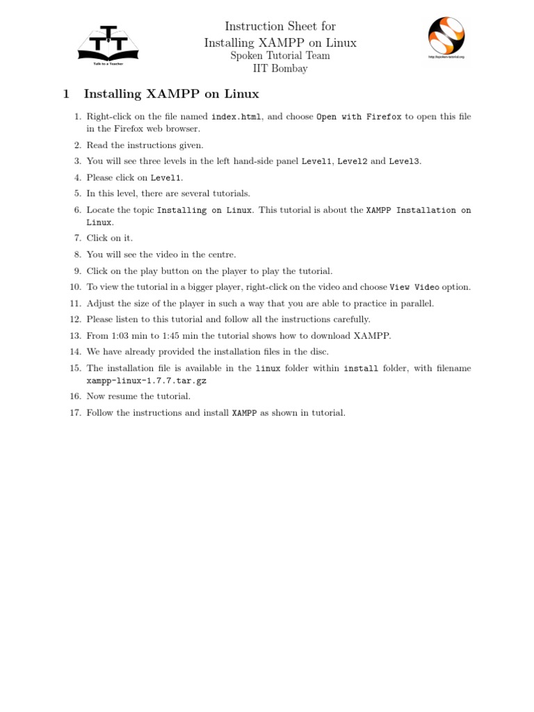 Install Xampp On Linux Guide Pdf