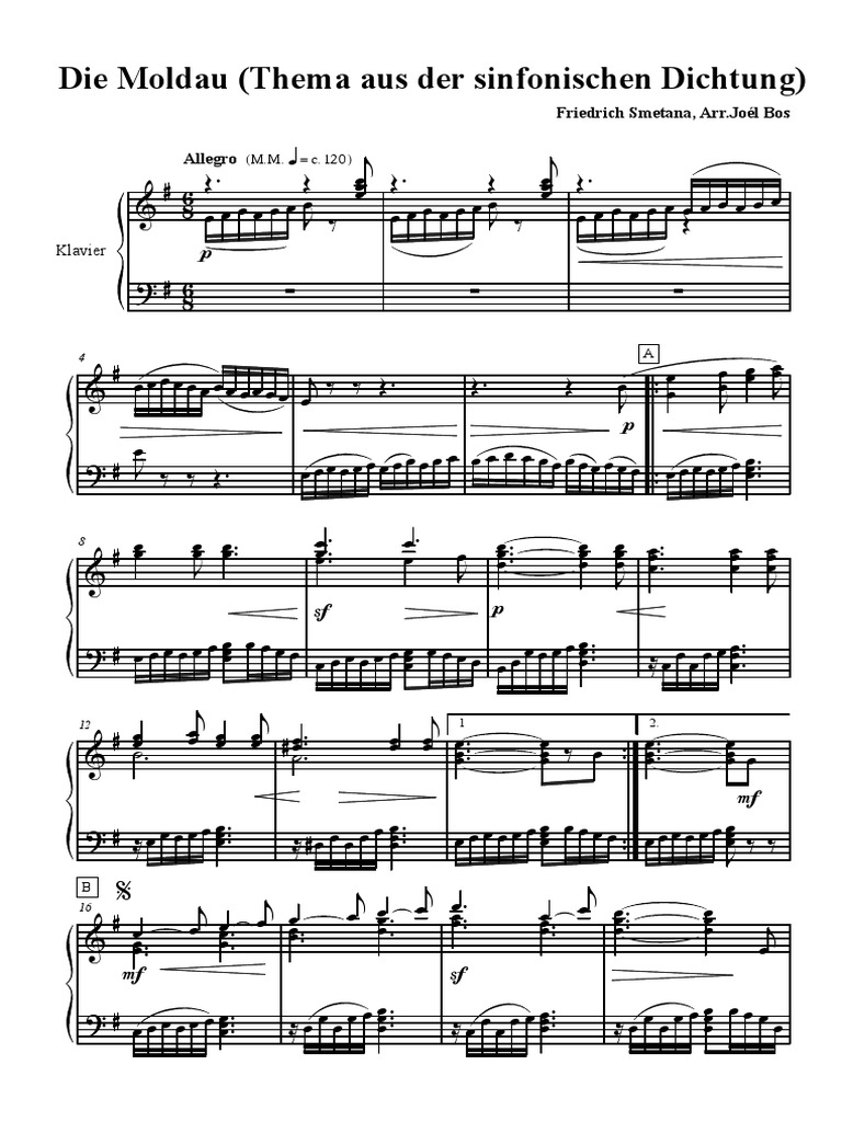 Die Moldau Piano Arrangement | PDF