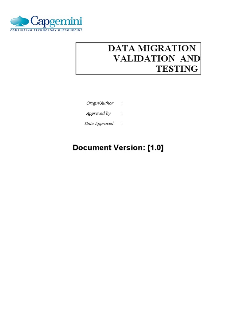 Data Migration Test and Strategy Plan - Vdraft | PDF | Software Testing ...