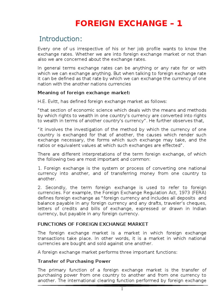 Foreign Exchange | PDF