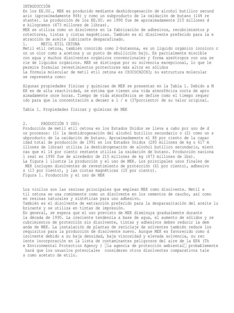 Mek | PDF | Solvente | Alcohol