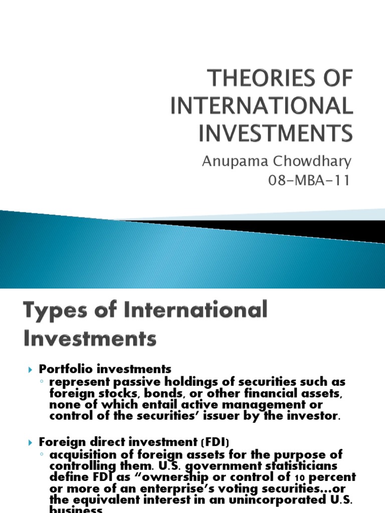 Theories of International Trade | PDF | Foreign Direct Investment ...