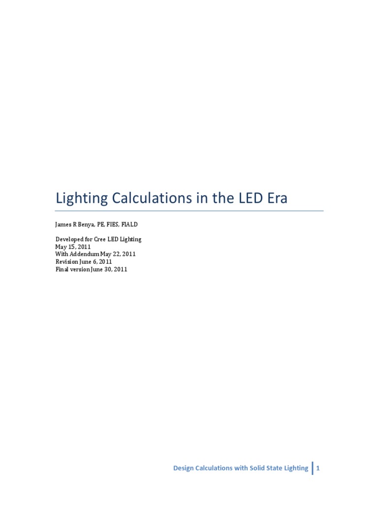 LED Lighting Design Calculations | PDF
