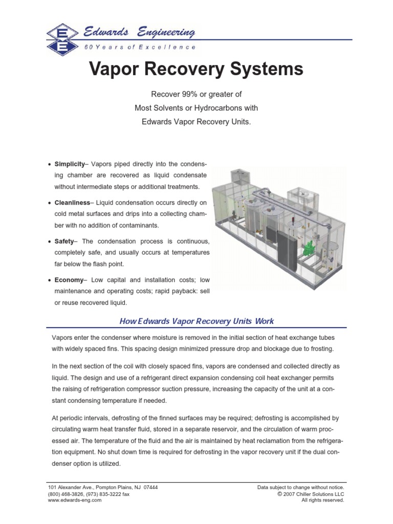 Vapor Recovery Brochure | PDF | Heat Exchanger | Refrigeration