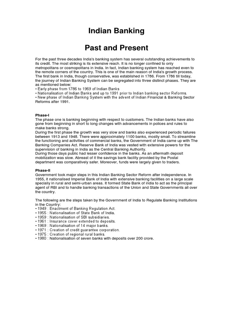 Evolution of Indian Banking System | PDF | Reserve Bank Of India | Banks