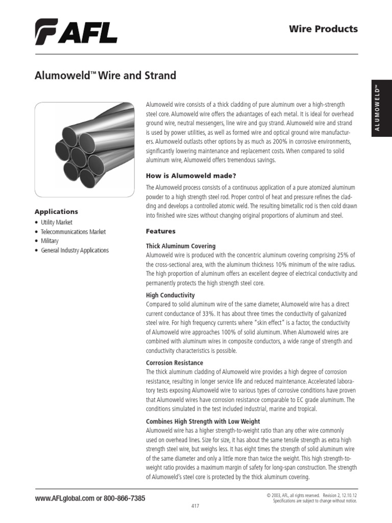 Alumoweld Overhead Ground Wire | PDF | Wire | Corrosion