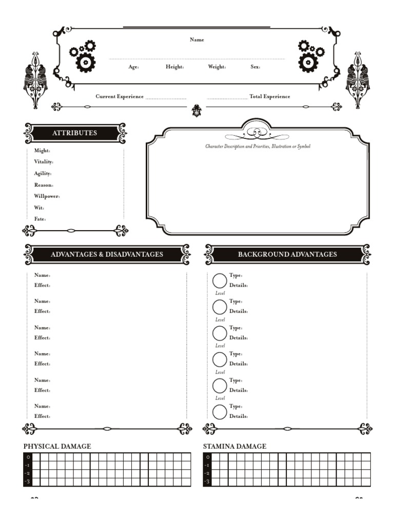 Brass & Steel RPG Character Sheets | PDF | Lucid Dream | Dream