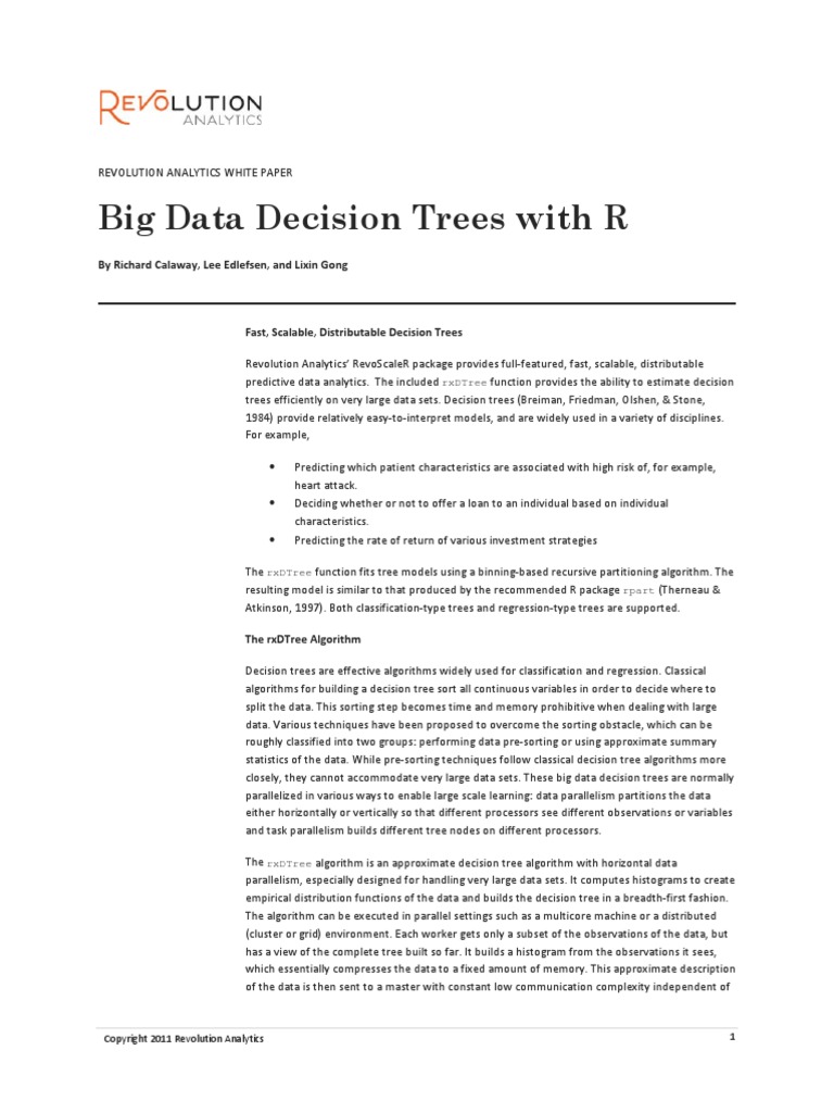RevoScale & Decision Trees | PDF | Parallel Computing | Prediction
